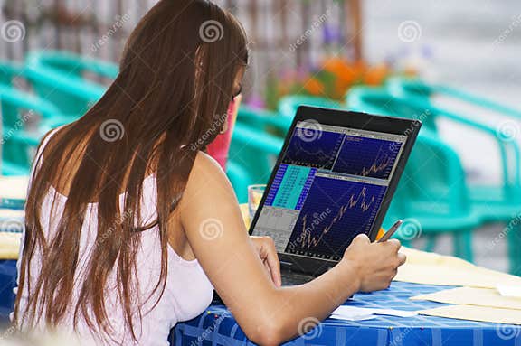 Trader at work stock image. Image of notebook, diagram - 992315
