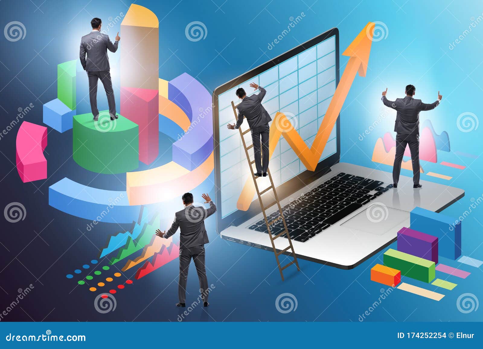 Trader Working in Technical Visualization Environment Stock Photo ...