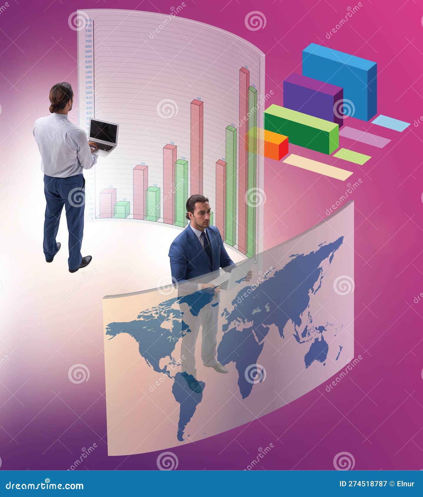 Trader Working in Technical Visualization Environment Stock Image ...