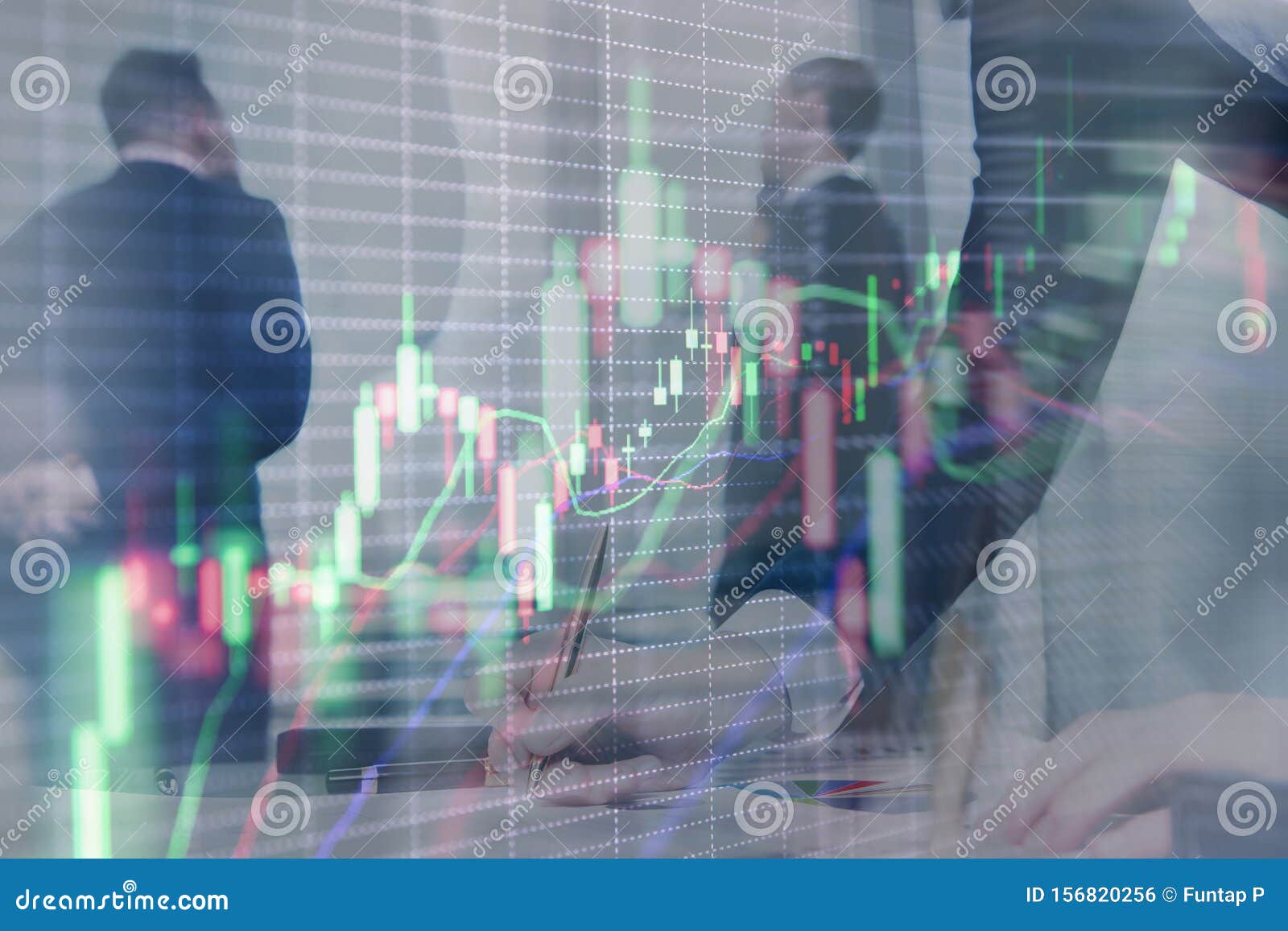 Traders Discuss a Trading Plan. Creative Teamwork Traders. Stock Photo ...