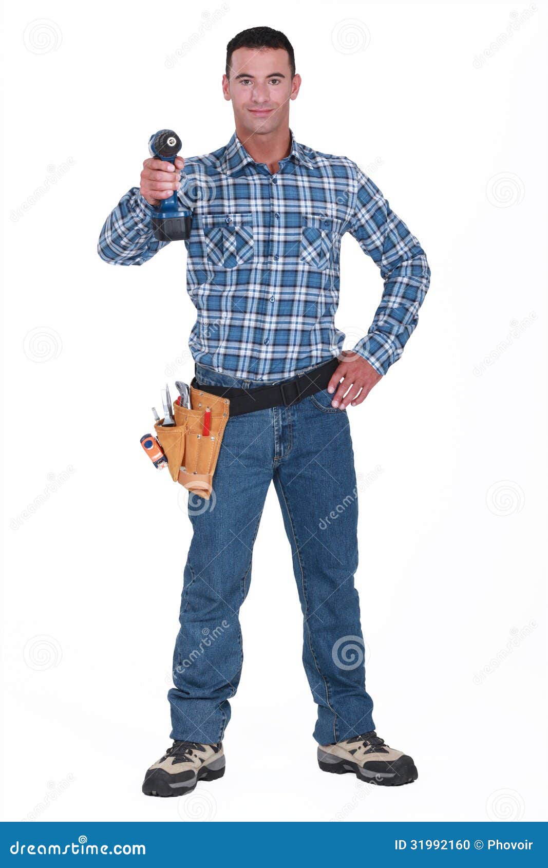 Tradesman stock photo. Image of batterypowered, build - 31992160