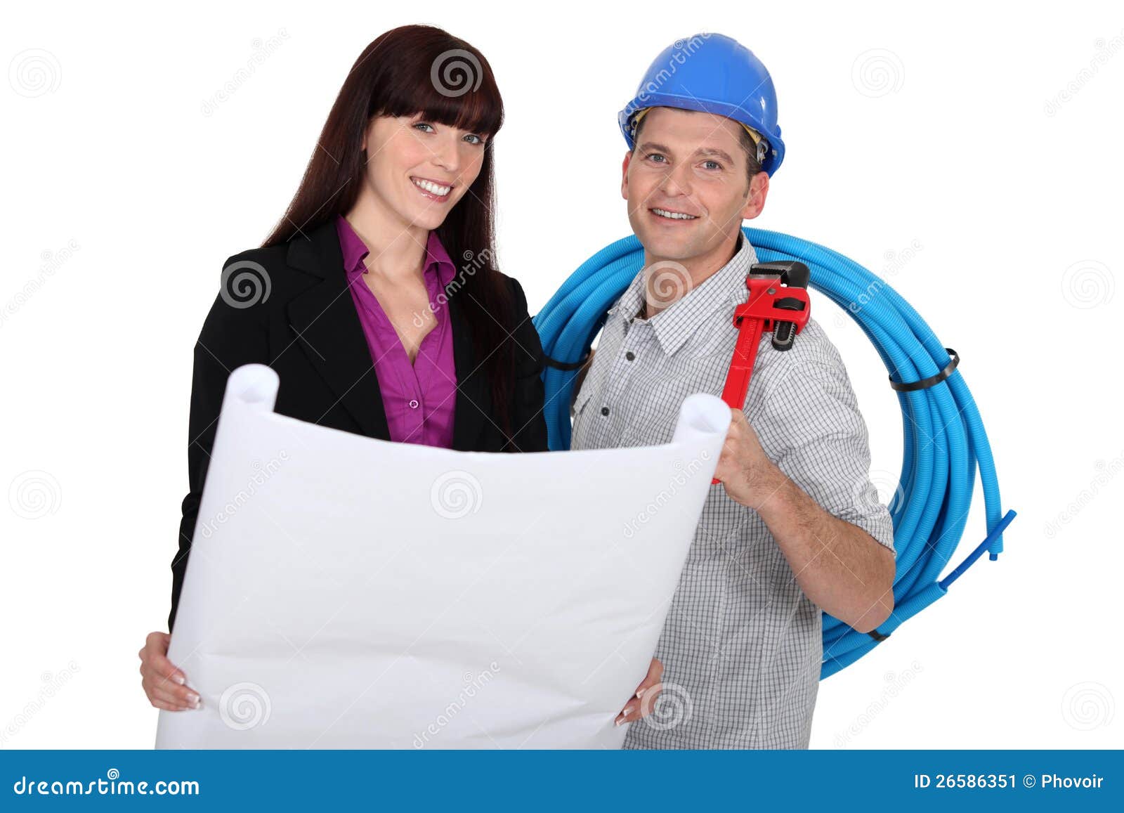 Tradesman and architect stock image. Image of business - 26586351