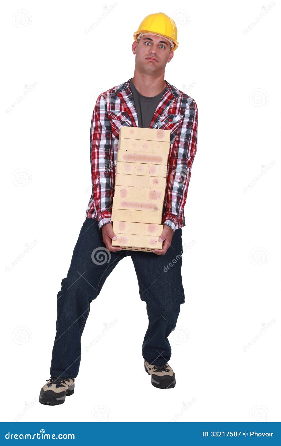 Tradesman Lifting A Heavy Load Stock Image | CartoonDealer.com #33938203