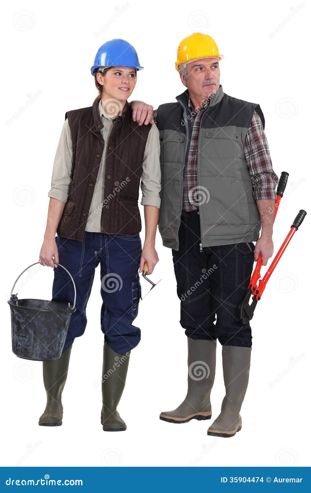 Tradesman and His Assistant Stock Photo - Image of attractive, 6065: ...