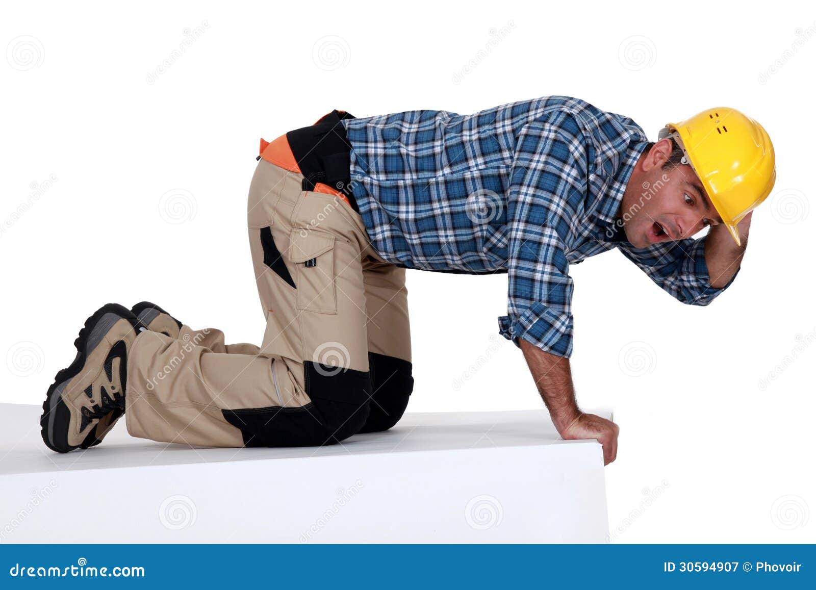 Tradesman looking stunned stock image. Image of isolated - 30594907