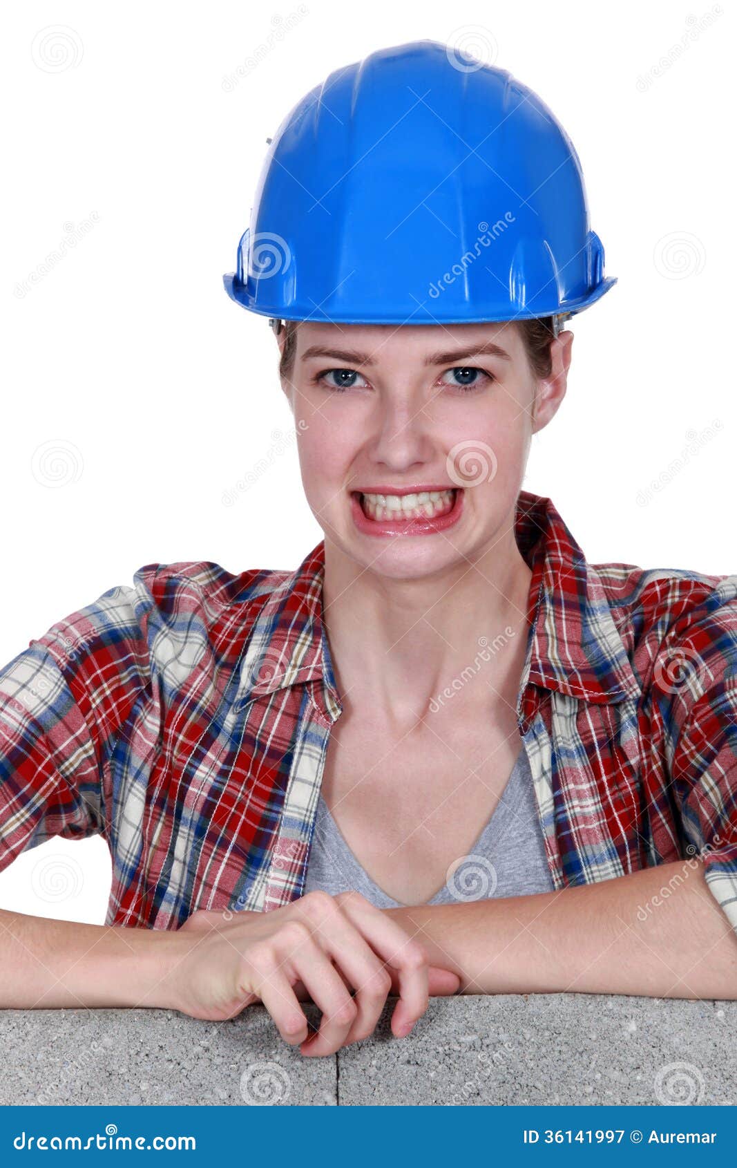 Tradeswoman Baring Her Teeth Stock Image - Image of intimidating, bully ...