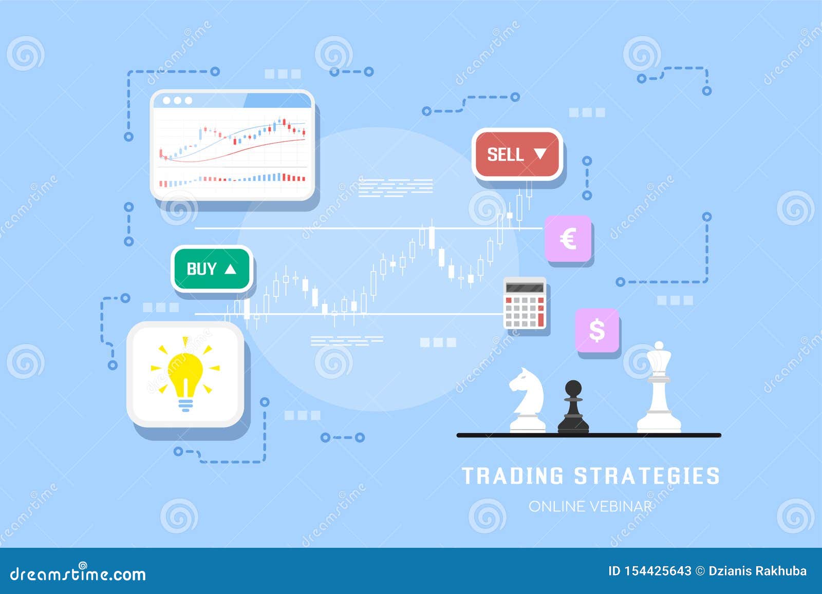 Stock trading strategies stock vector. Illustration of data - 154425643