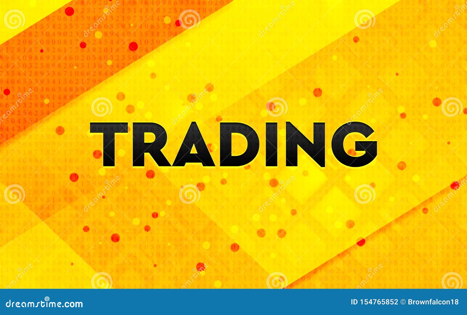 Trading Abstract Digital Banner Yellow Background Stock Illustration ...