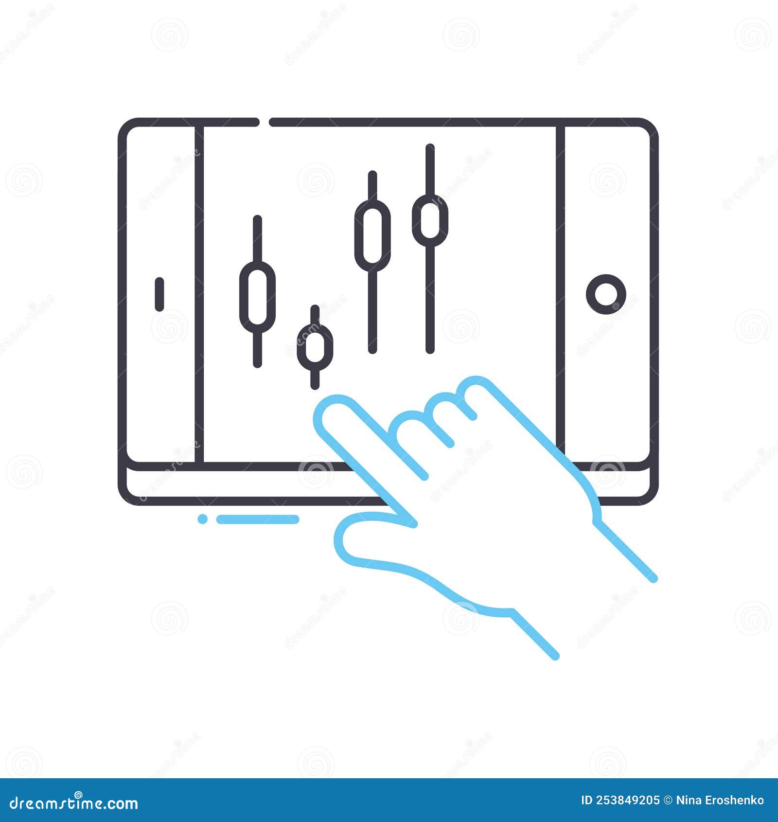 Trading Analysis Line Icon Outline Symbol Vector Illustration Concept Sign Stock Vector