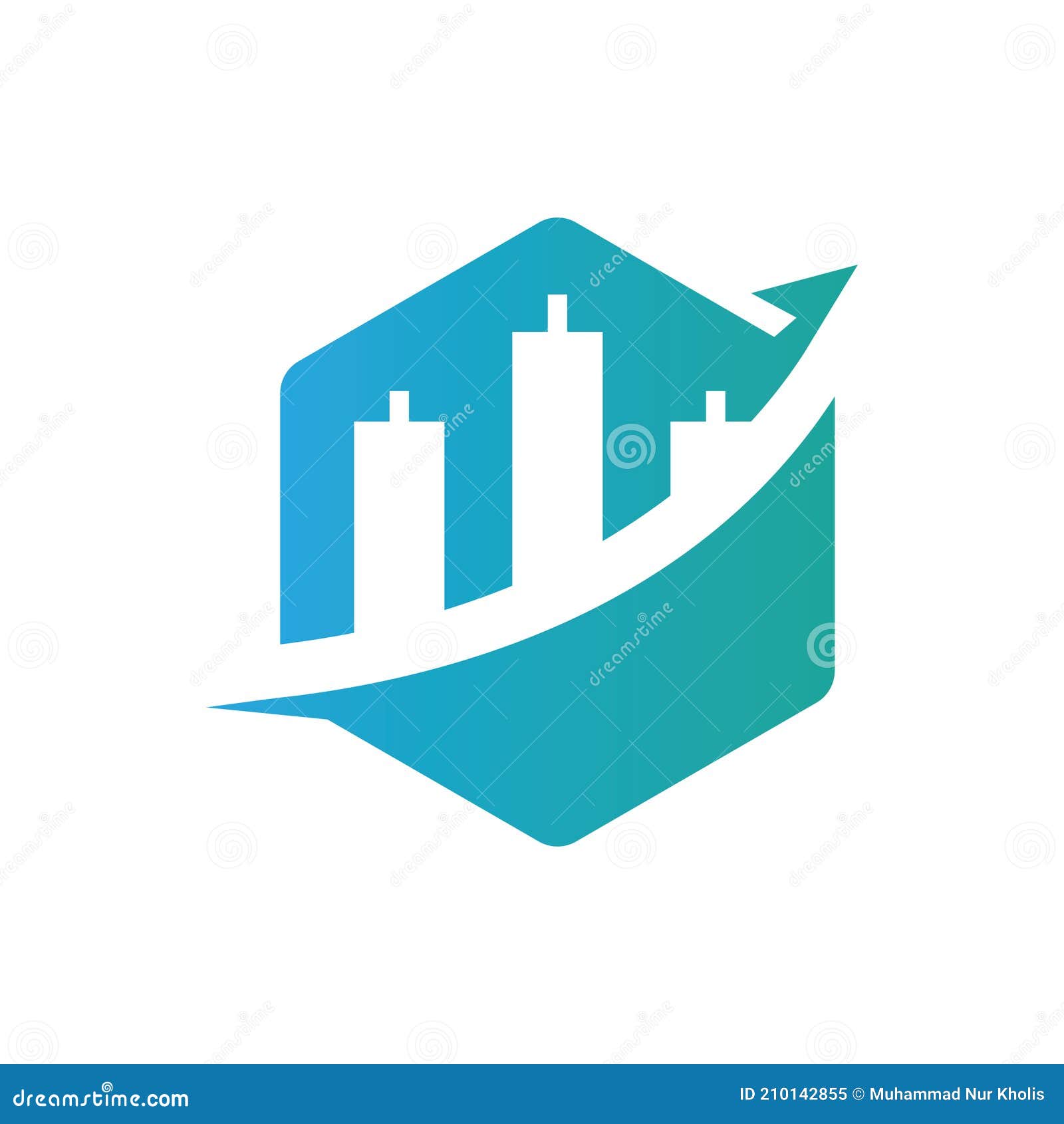 Trading Bar Chart Logo Design Vector Illustration Stock Vector ...