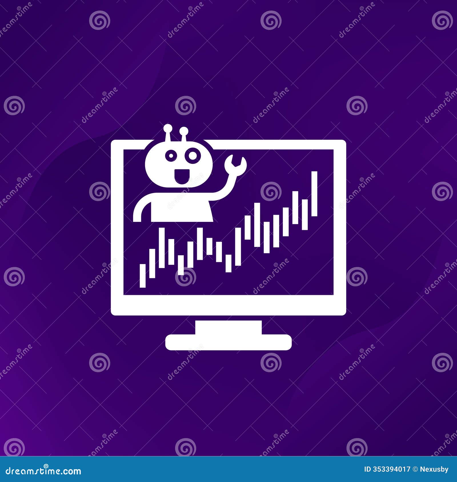 Trading Bot Icon, Automated Trading Vector Stock Illustration ...