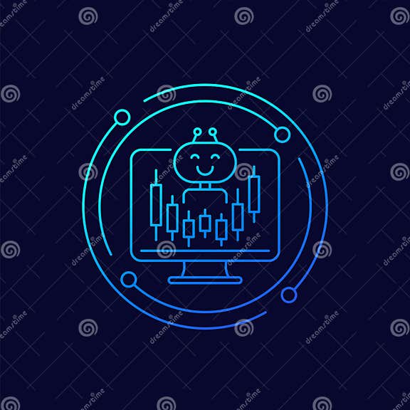 Trading Bot Icon, Linear Design Stock Illustration - Illustration of ...