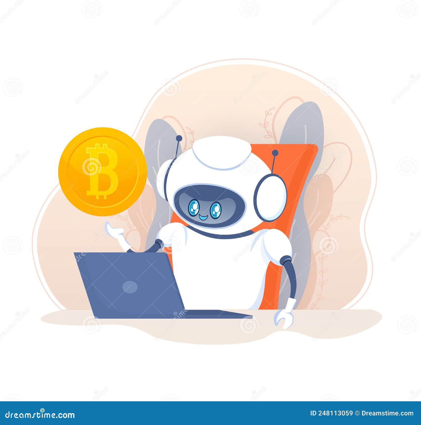 Trading Bot. Stock Trading Concept. Artificial Intelligence Stock Vector - Illustration of robot ...