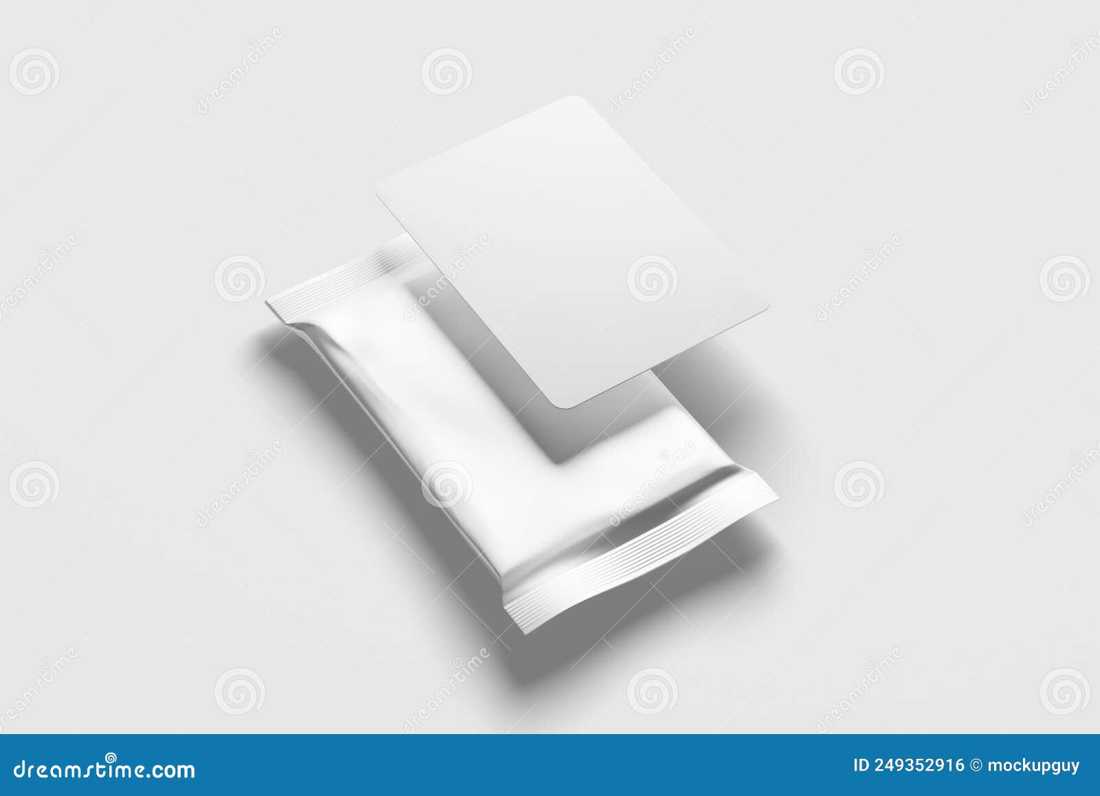 Trading Card Packaging 3D Rendering White Blank Mockup Stock ...