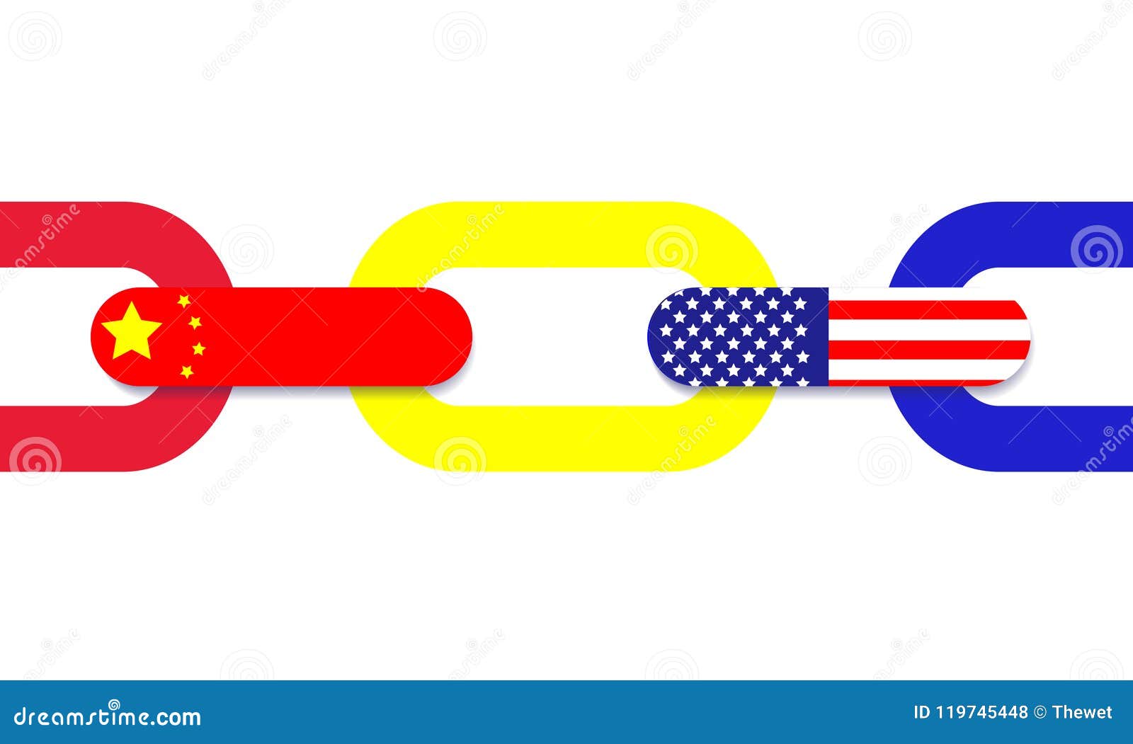 Trading Chain Connection,china America Stock Vector - Illustration of ...