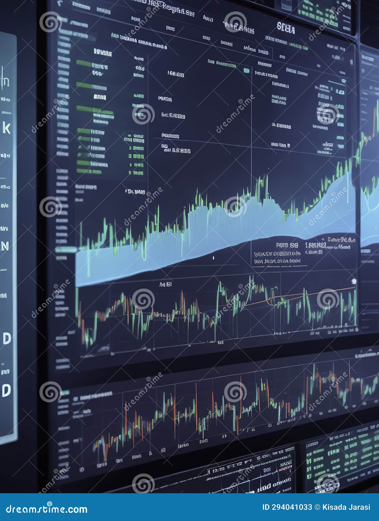 Trading Charts on a Display Stock Illustration - Illustration of ...