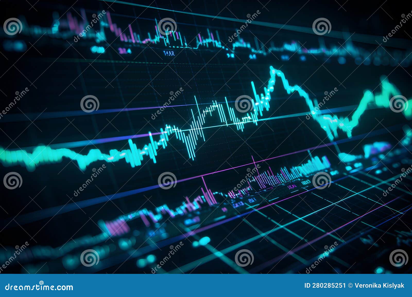 Trading Concept Chart with Diagrams Showing Profits and Losses Ai ...