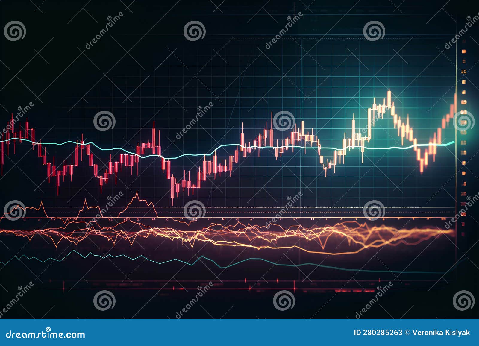 Trading Concept Chart with Diagrams Showing Profits and Losses Ai ...