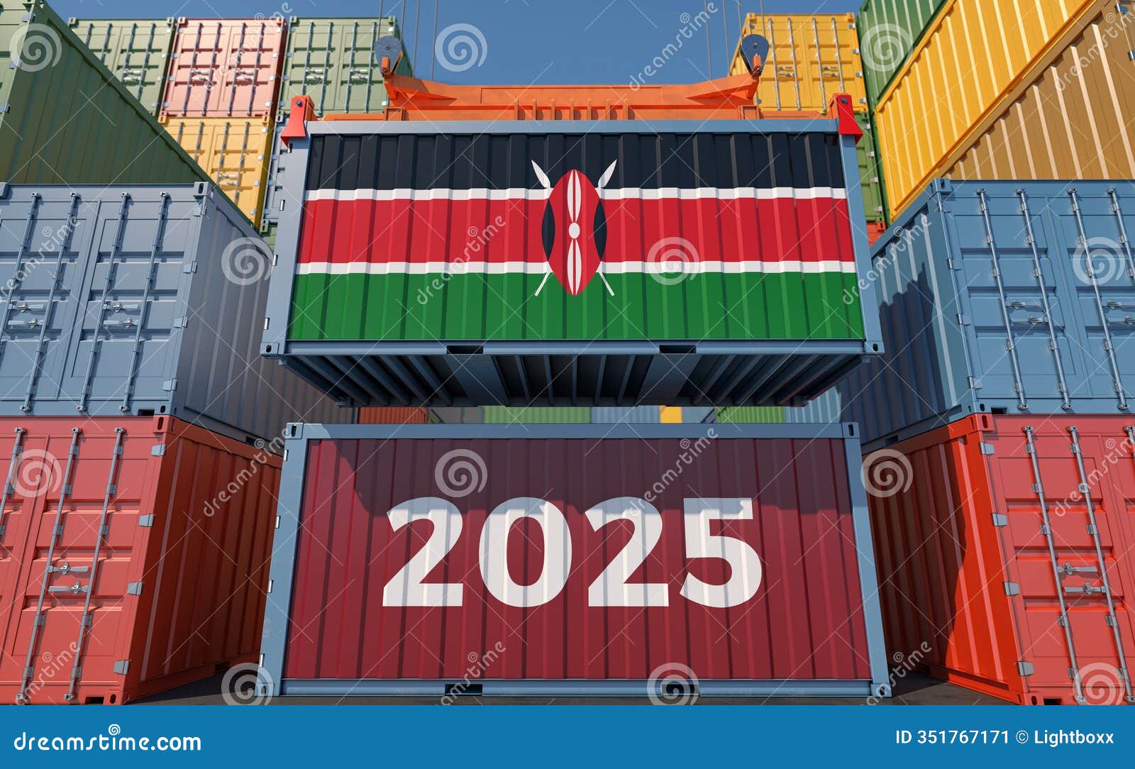 Trading 2025. Freight Container With Australia National Flag. Royalty ...