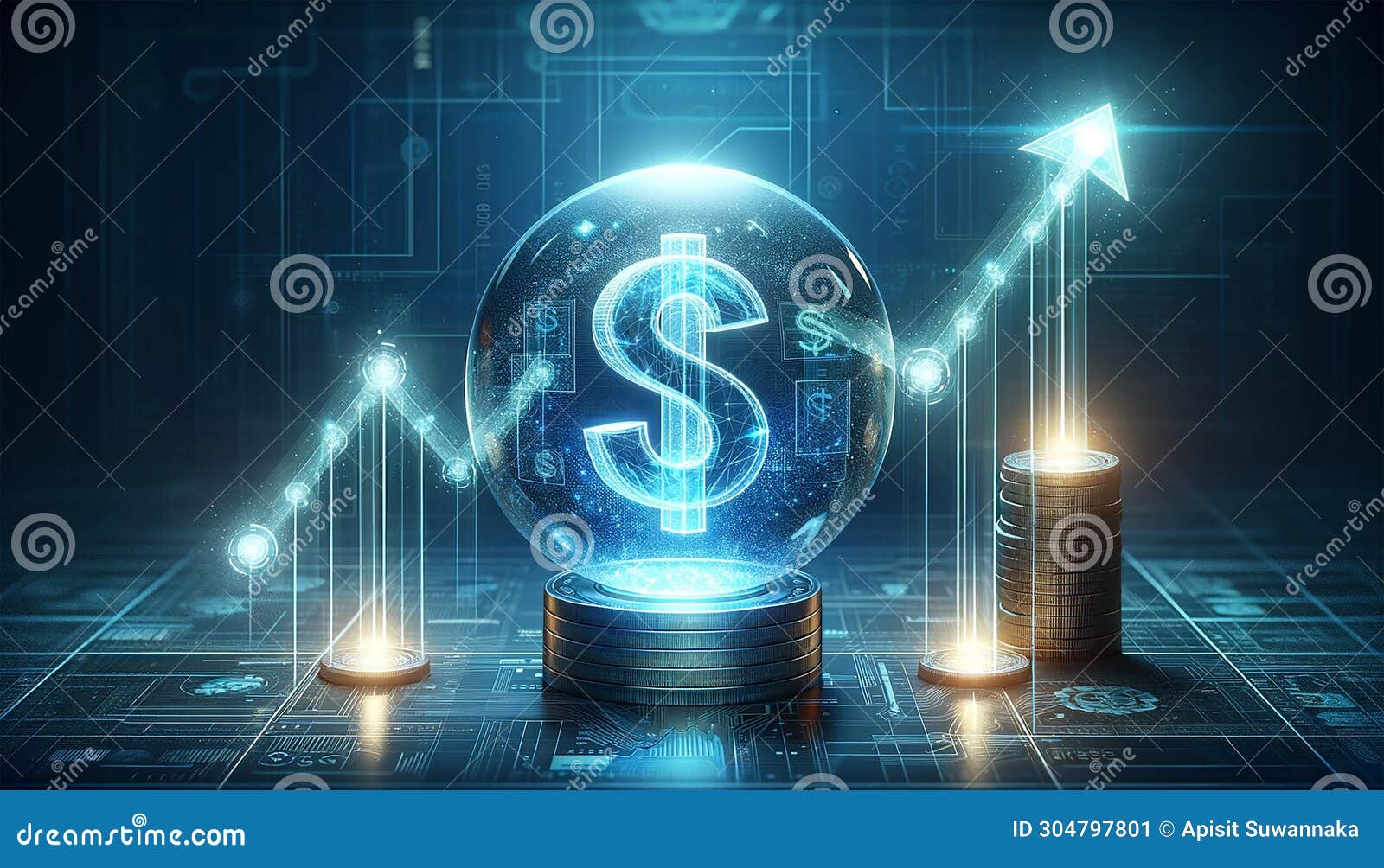 Trading Growth Concept. Featuring a Simple Candlestick Chart and Upward ...