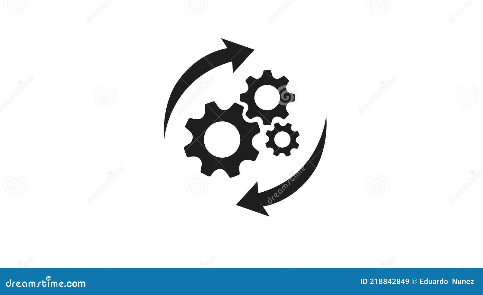 Process Icon. Vector Black and White Flat Illustration Stock Vector ...