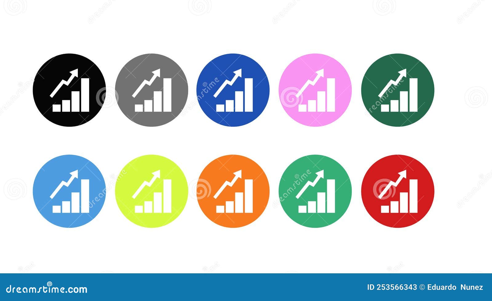 Growing Graph Icon Set. Vector Isolated Editable Set of Illustrations ...