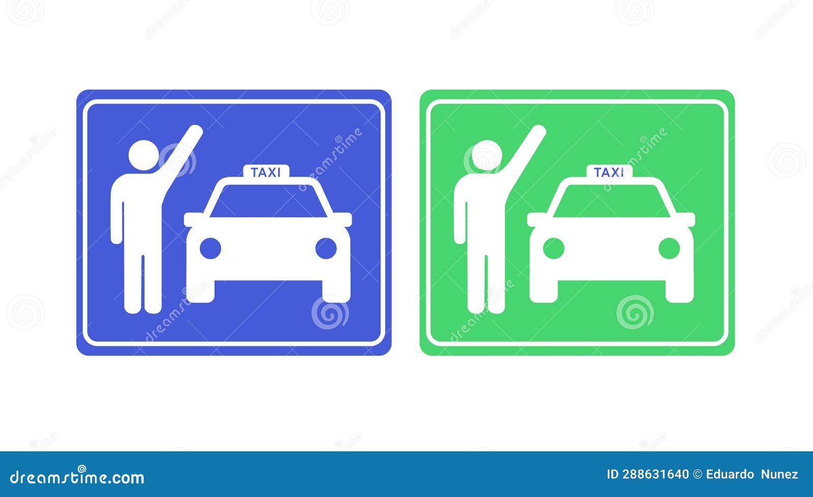 Taxi Sign. Vector Isolated Editable Blue Taxi Sign or Icon Stock Vector ...