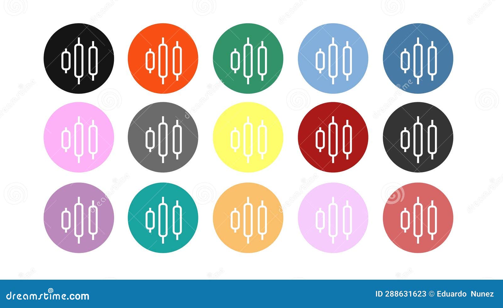 Trading Icon Set or Illustration, with Candles or Candlesticks Stock ...