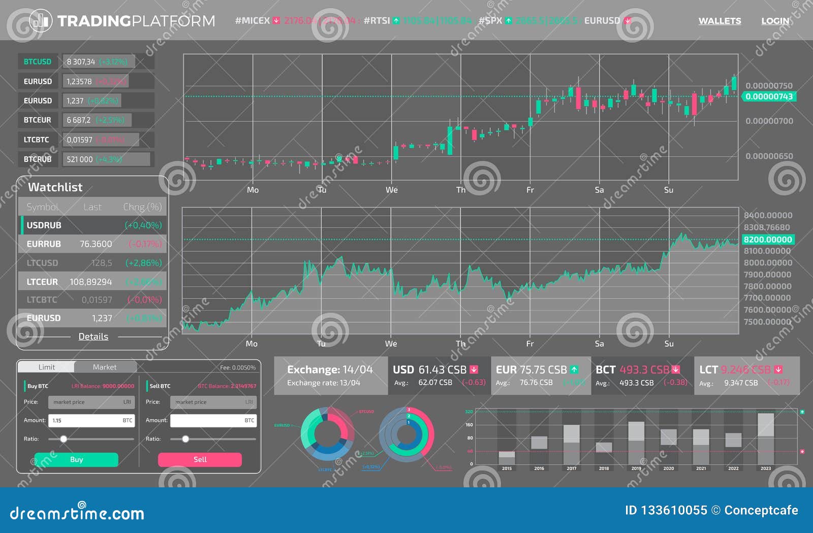 Trading Infographic Elements Stock Vector - Illustration of commerce ...