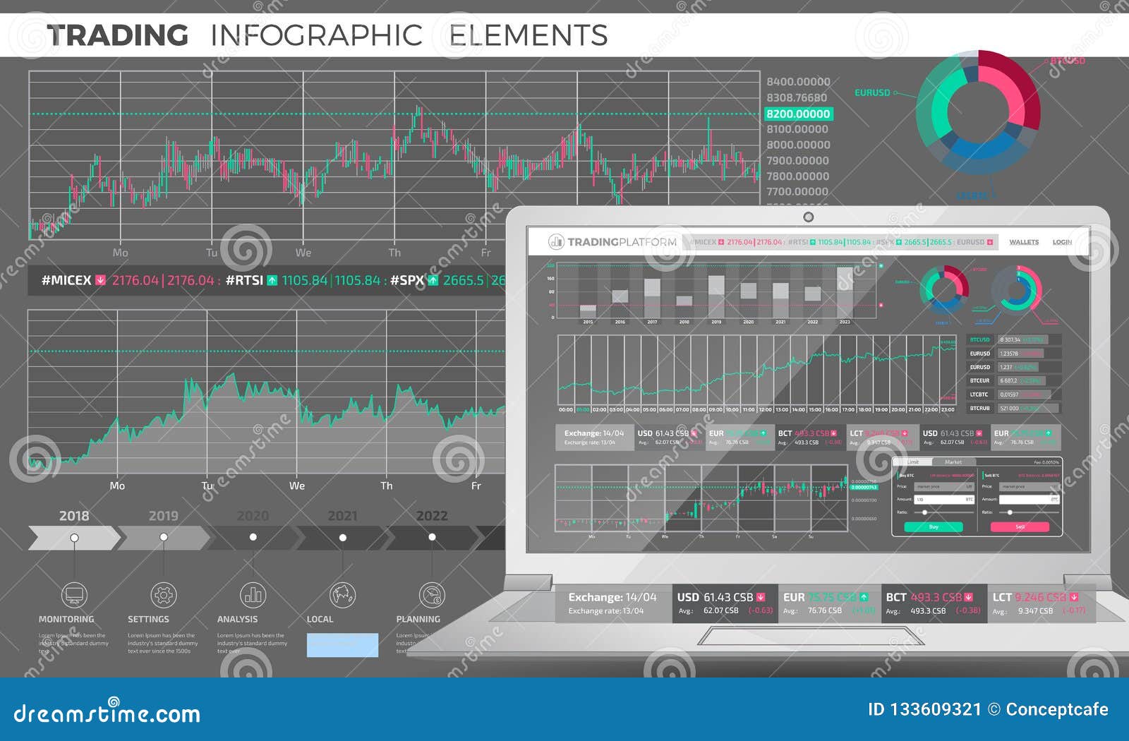 Trading Infographic Elements Stock Vector - Illustration of buying ...