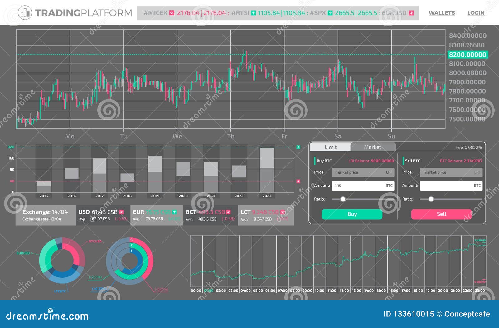 Trading Infographic Elements Stock Vector - Illustration of elements ...