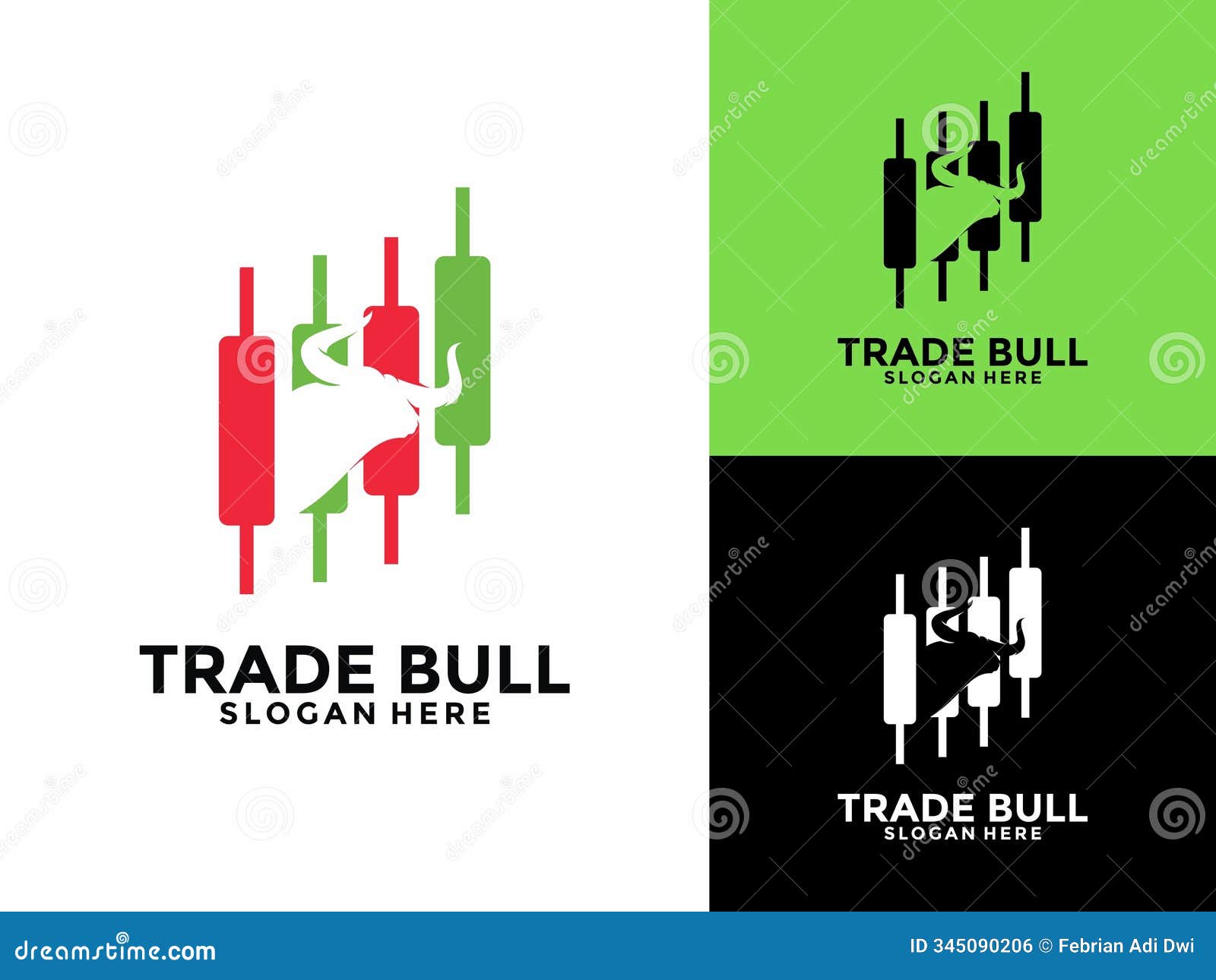 Trading Logo Design Vector, Candle and Bull Trading Logo Design Vector ...