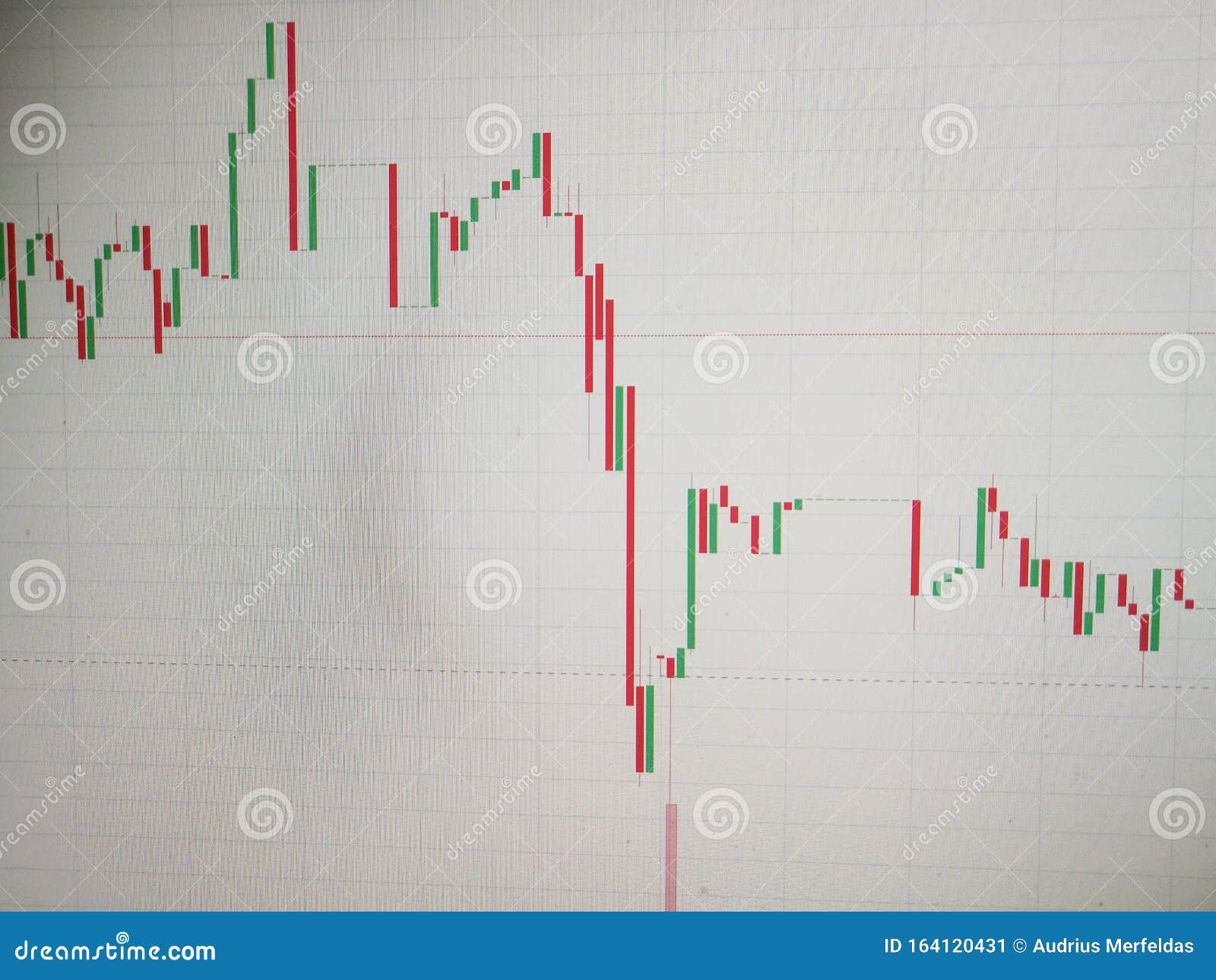 Trading Market Candles on Computer Screen Stock Illustration ...