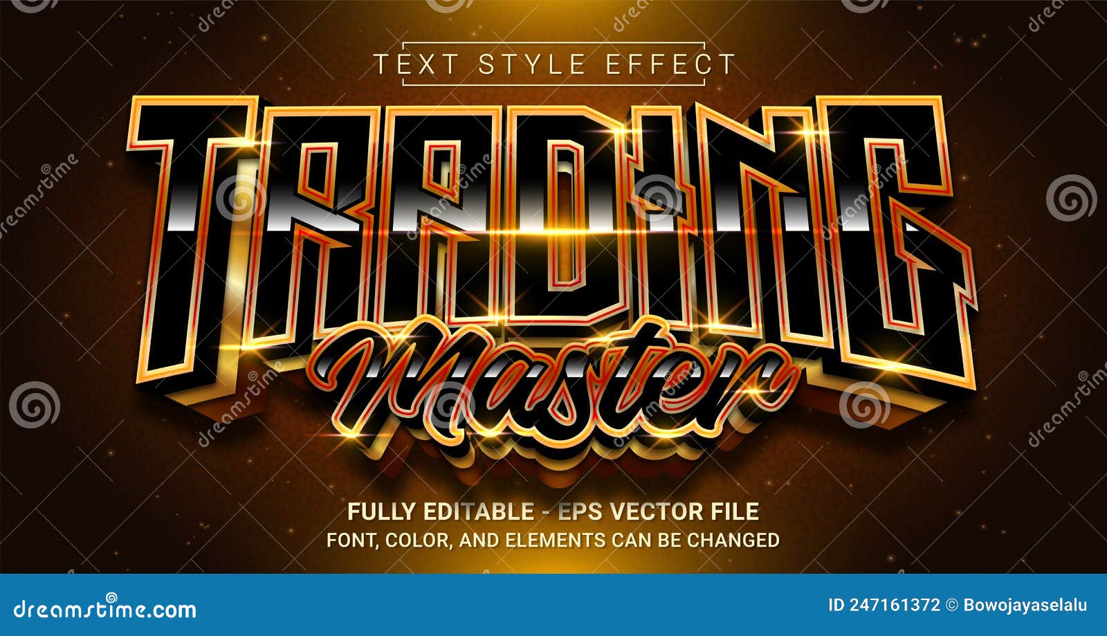 Trading Master Text Style Effect. Editable Graphic Text Template Stock ...