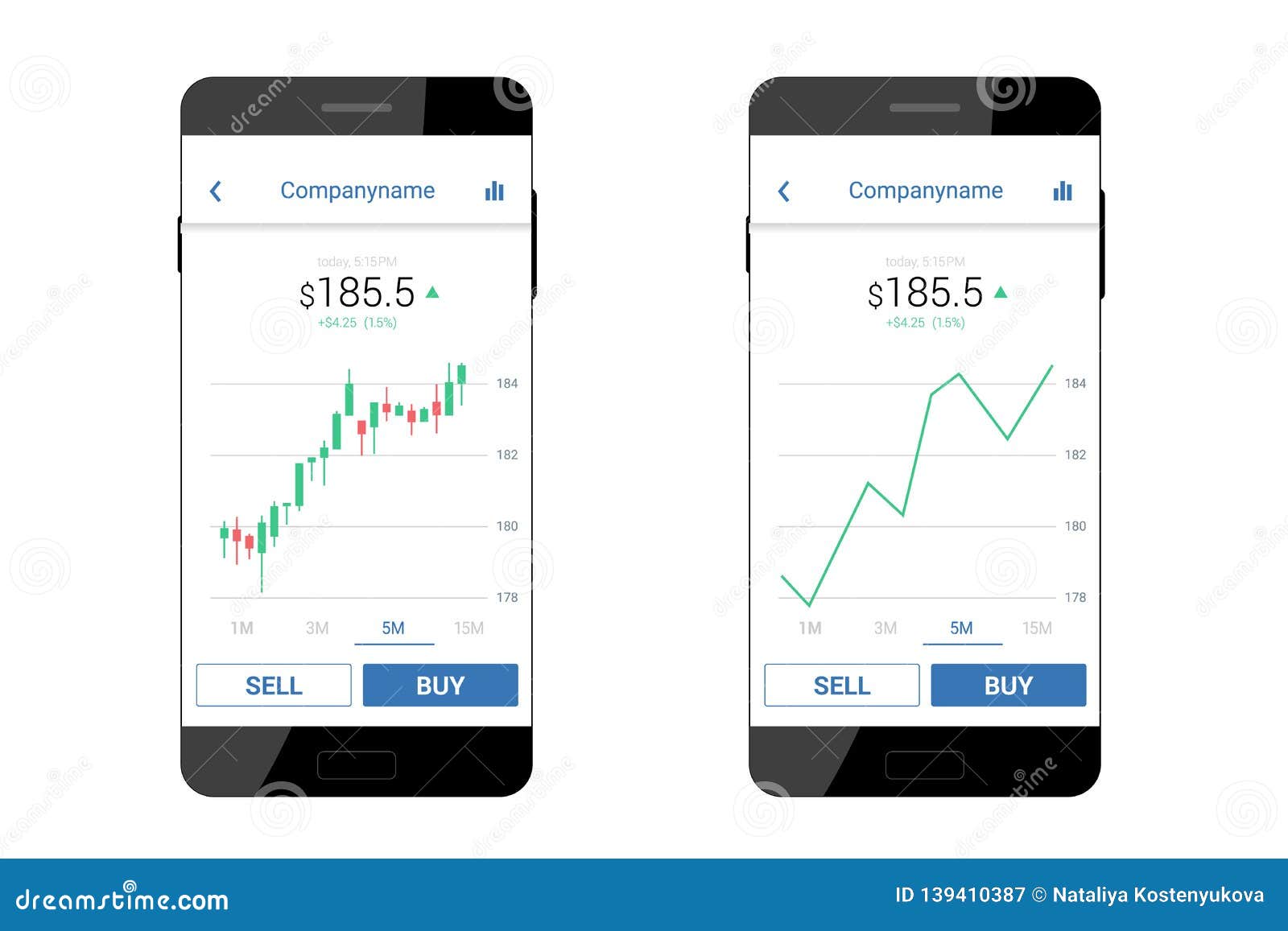 Trading mobile interface stock vector. Illustration of market - 139410387