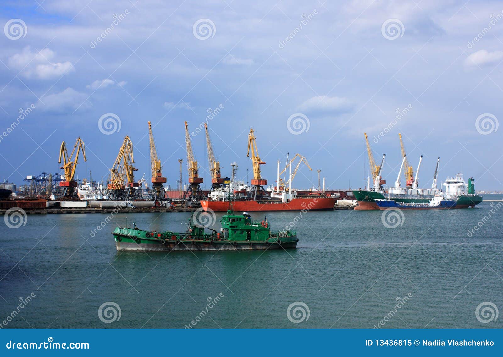 Trading port stock image. Image of container, river, logistics - 13436815