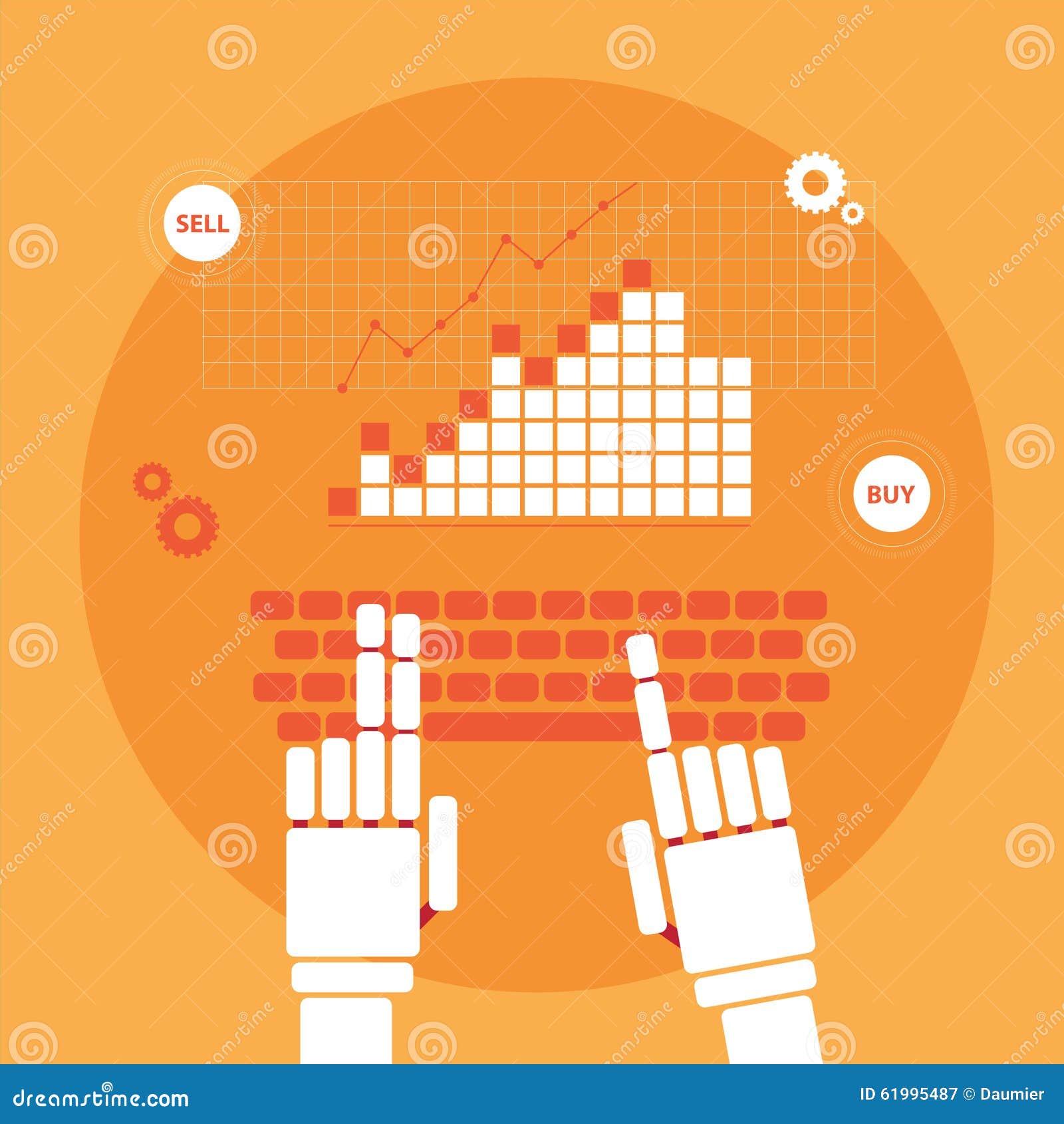 Trading robot hands stock vector. Illustration of robotic - 61995487