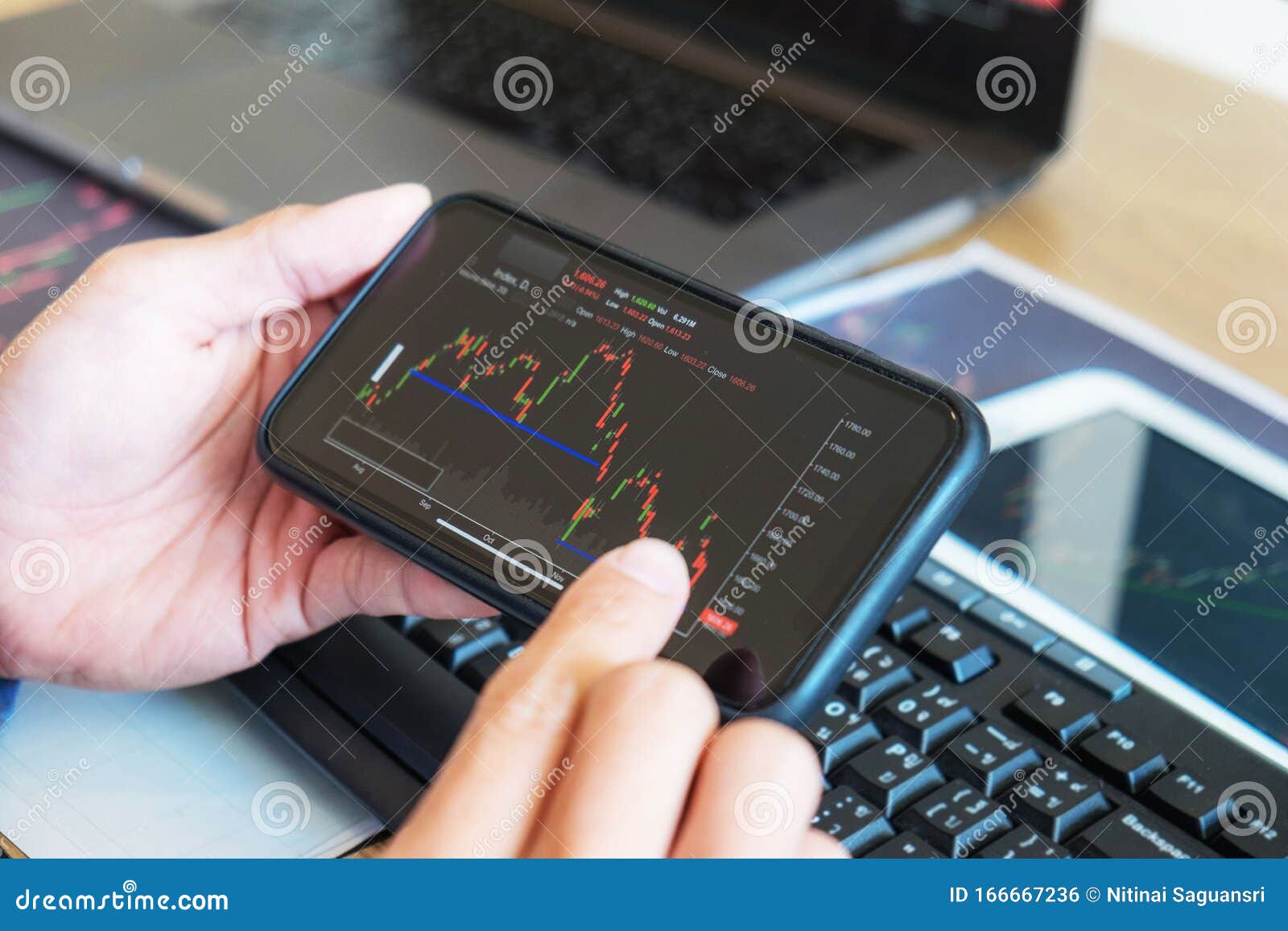 Trading on the Table is Working on a Computer Screen Full of Charts and ...