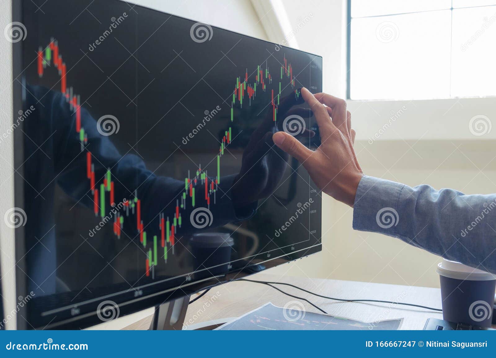 Trading on the Table is Working on a Computer Screen Full of Charts and ...