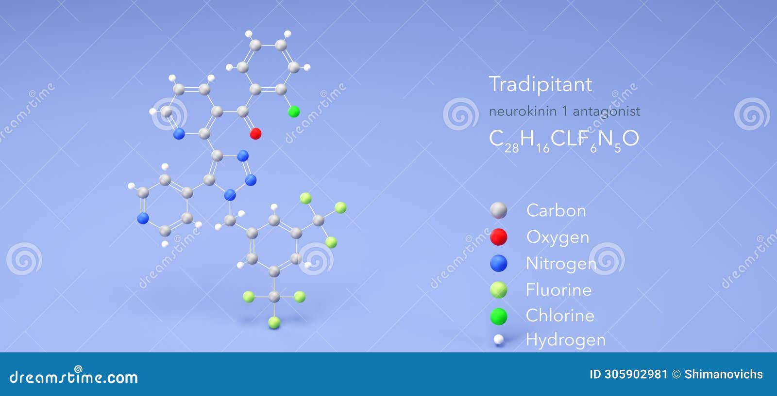Tradipitant Molecule, Molecular Structures, Vly-686, 3d Model ...
