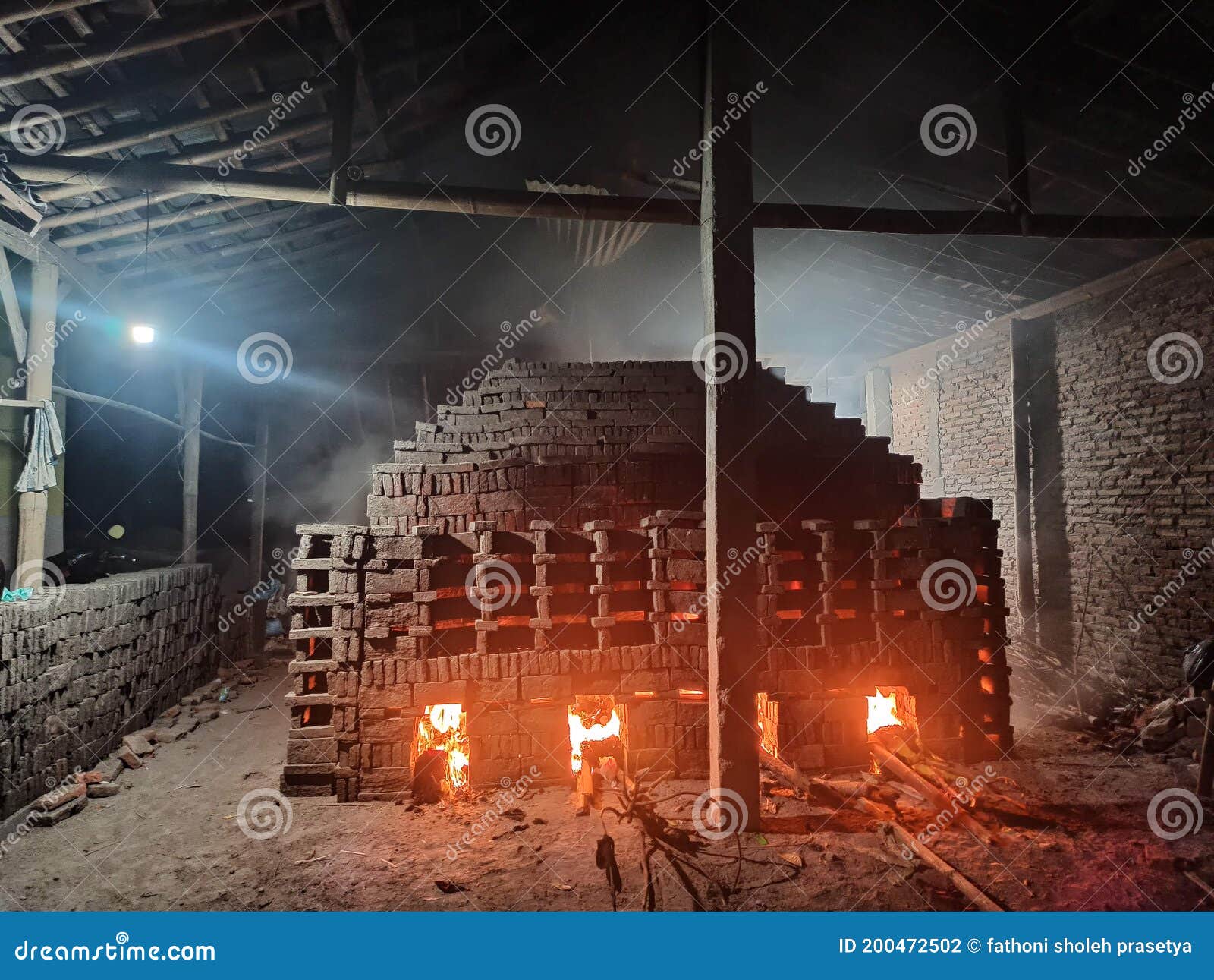 Traditional Brick stock photo. Image of hand, making - 200472502