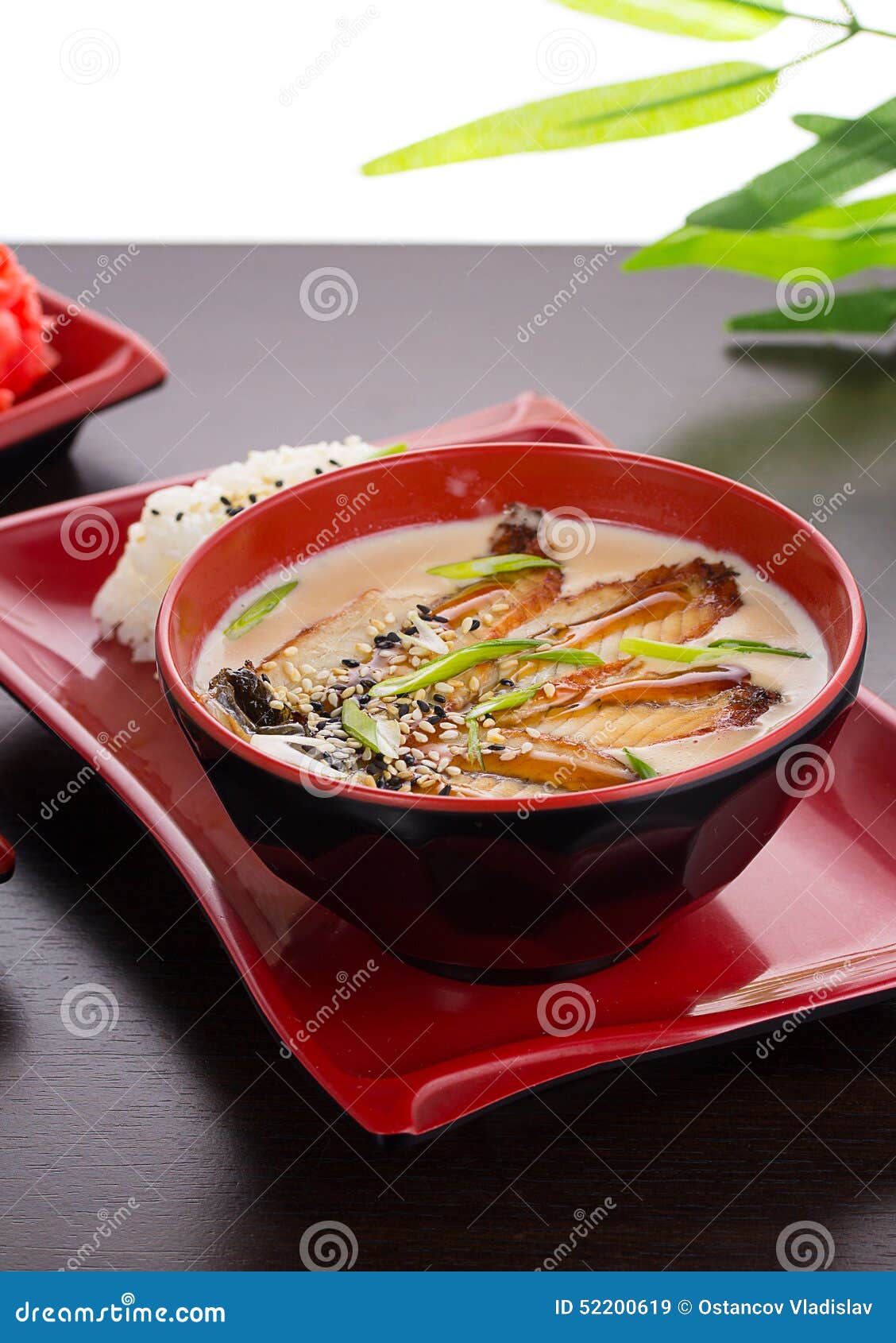 Tradisional Japanese Soup with Eel Fish Stock Image - Image of food ...