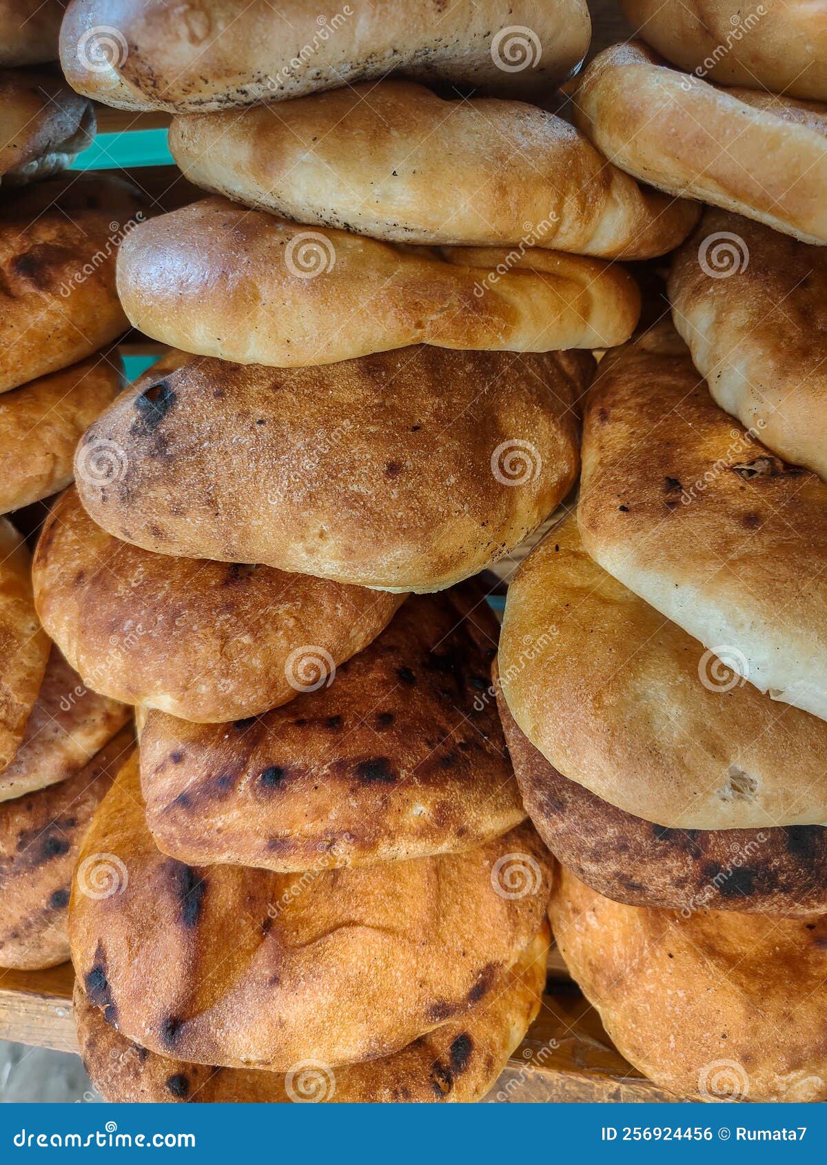 Tradition Arabic Bread - Pita, Sold at the Bakery Store Stock Photo ...