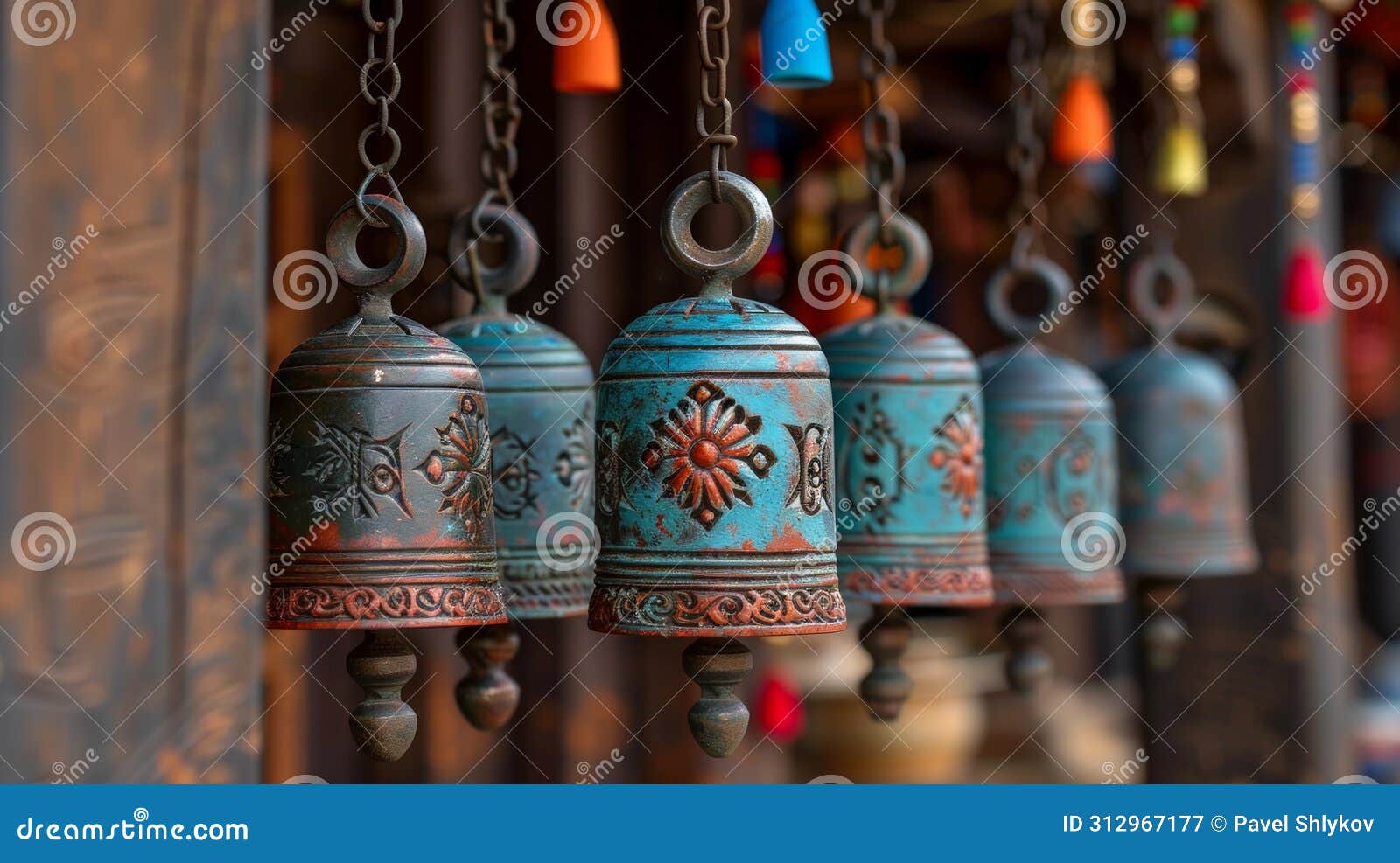 Tradition Asian Bell in Buddha Temple Complex Stock Image - Image of ...