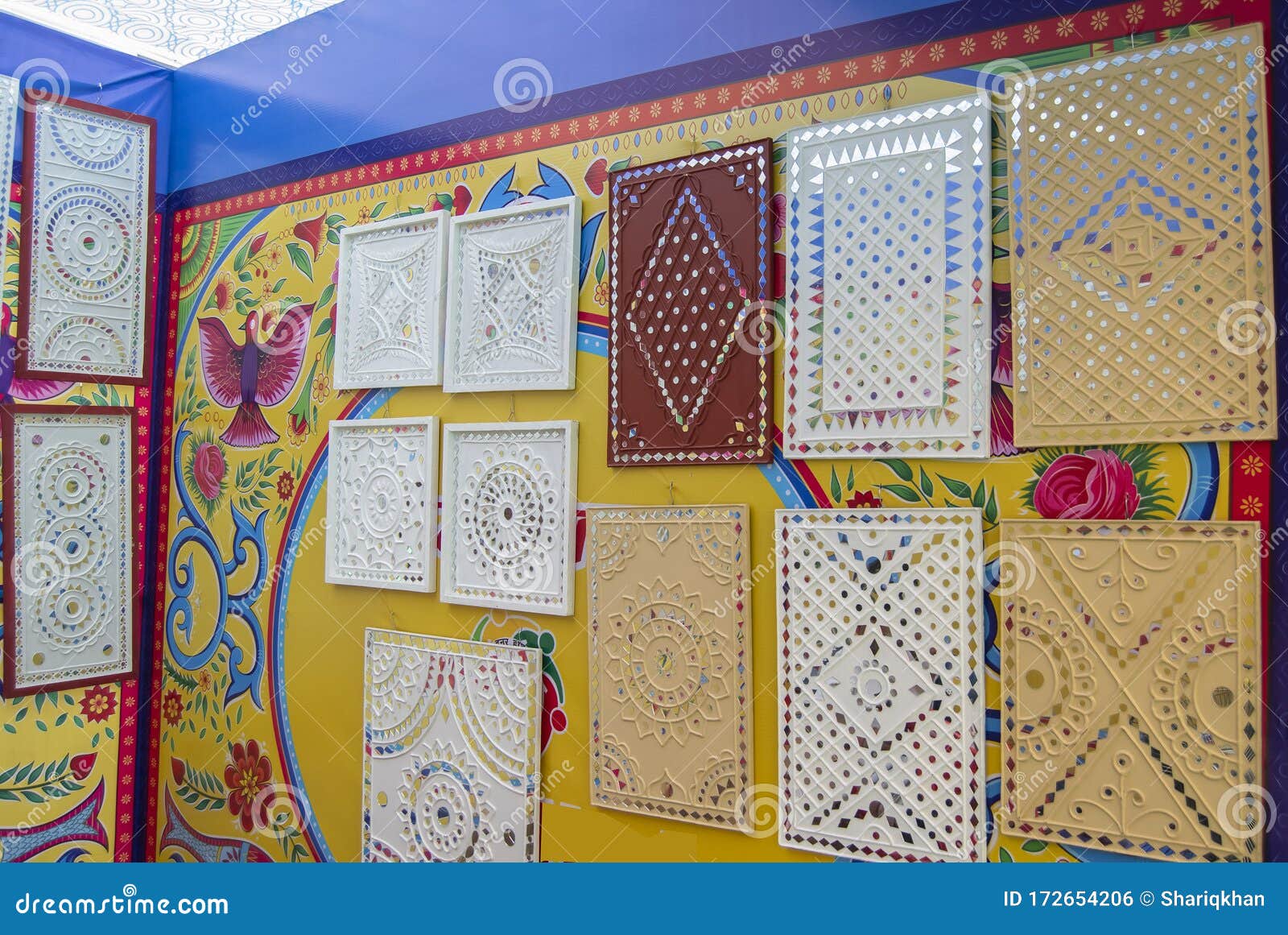 Mirror Decorative Art of Kuth Gujarat India Stock Photo - Image of ...