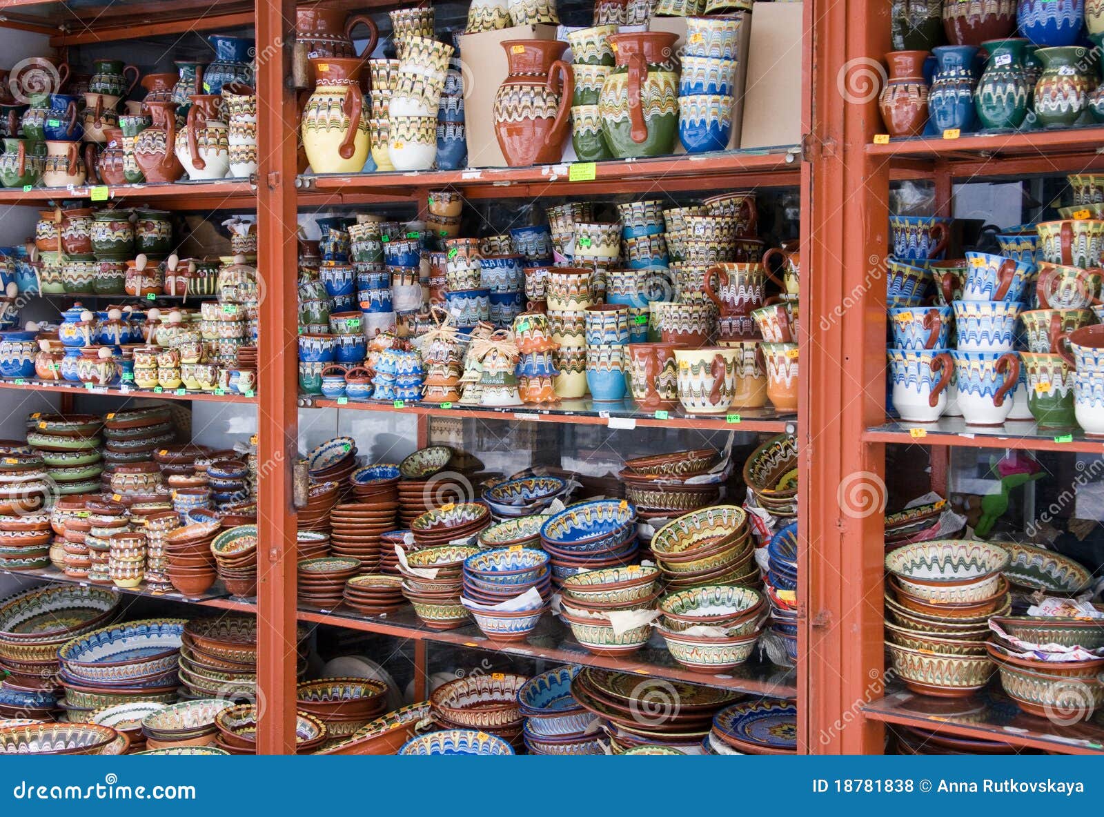 Tradition Bulgarian Ceramics Stock Photo - Image of dish, orange: 18781838
