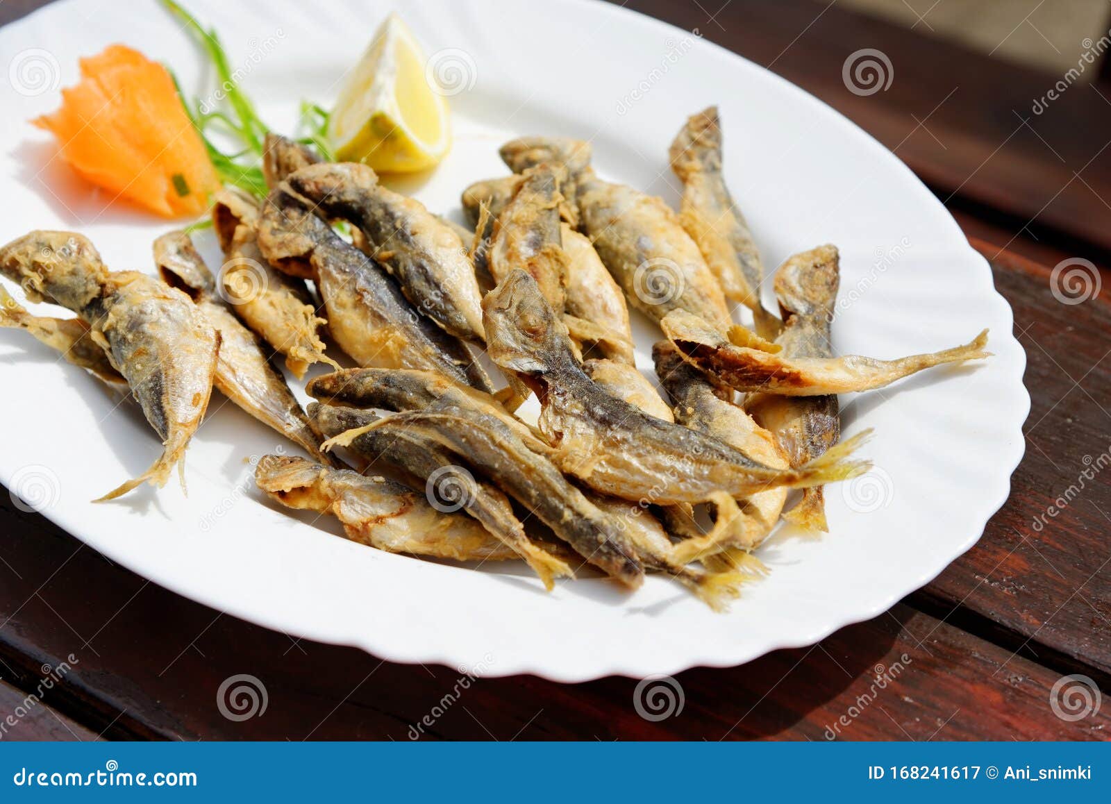 Fried fish stock image. Image of bulk, trachurus, scad - 168241617