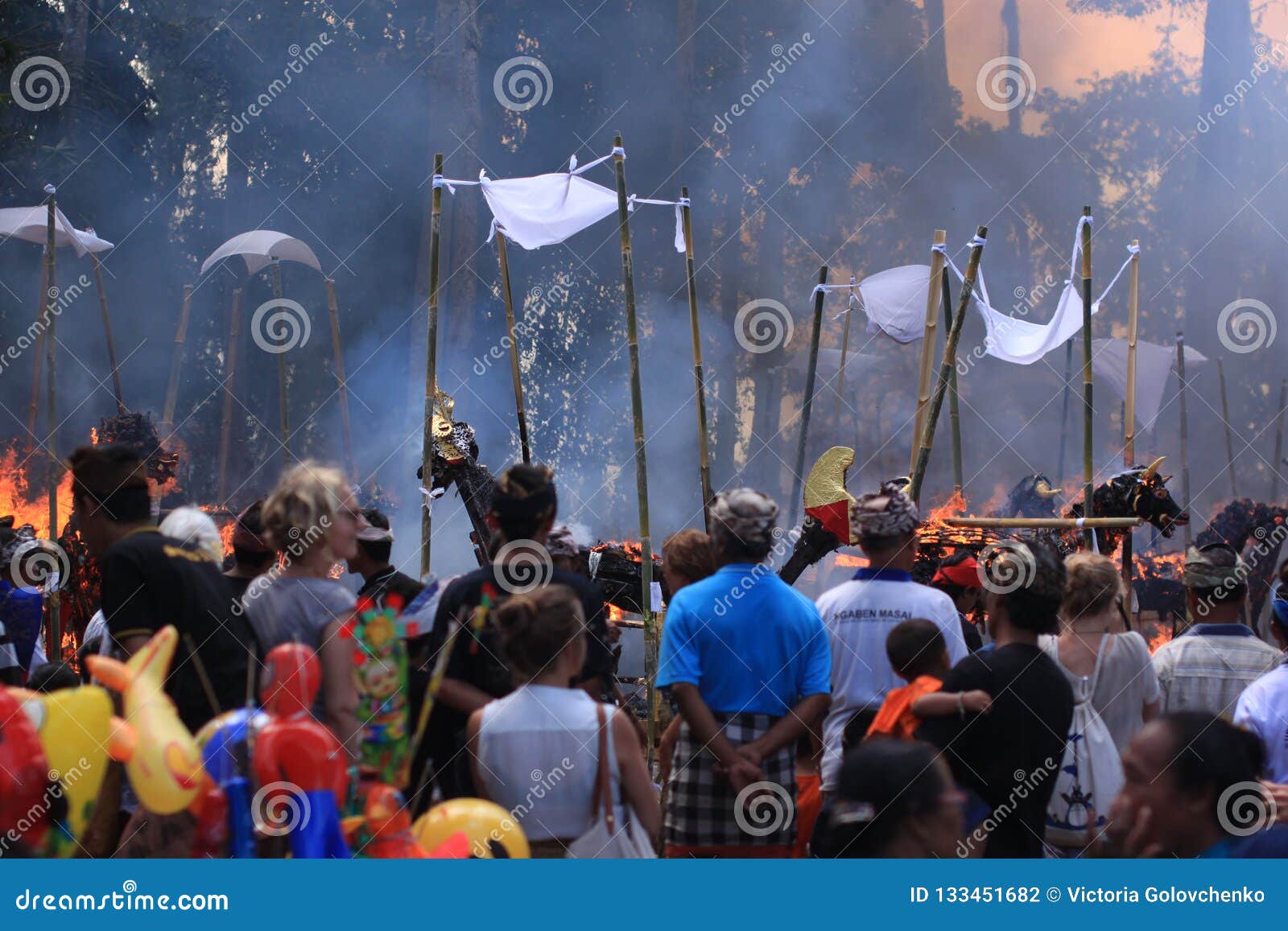 Tradition Cremation Ceremony in Bali Editorial Photography - Image of ...
