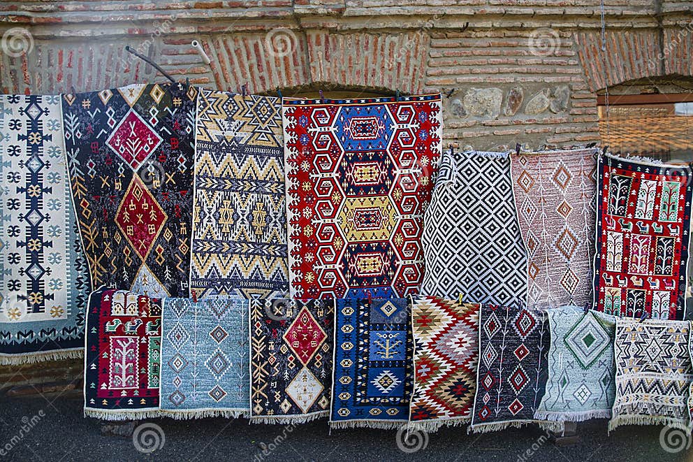 Tradition georgian carpets stock photo. Image of colorful - 280108720