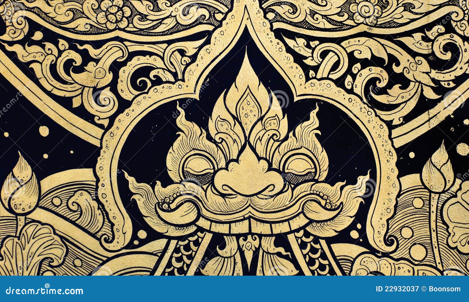 Tradition Thai Style Painting Art Stock Image - Image of beautiful ...